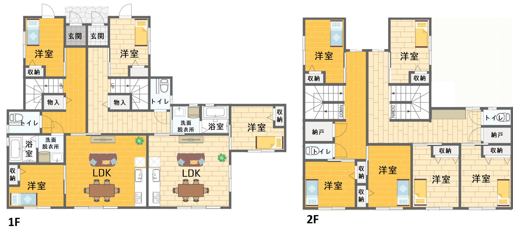 ひだまりぷらす美原Ⅰ&Ⅱ 5LDK（堺市美原区）男性棟・女性棟 - 株式会社Link Ring